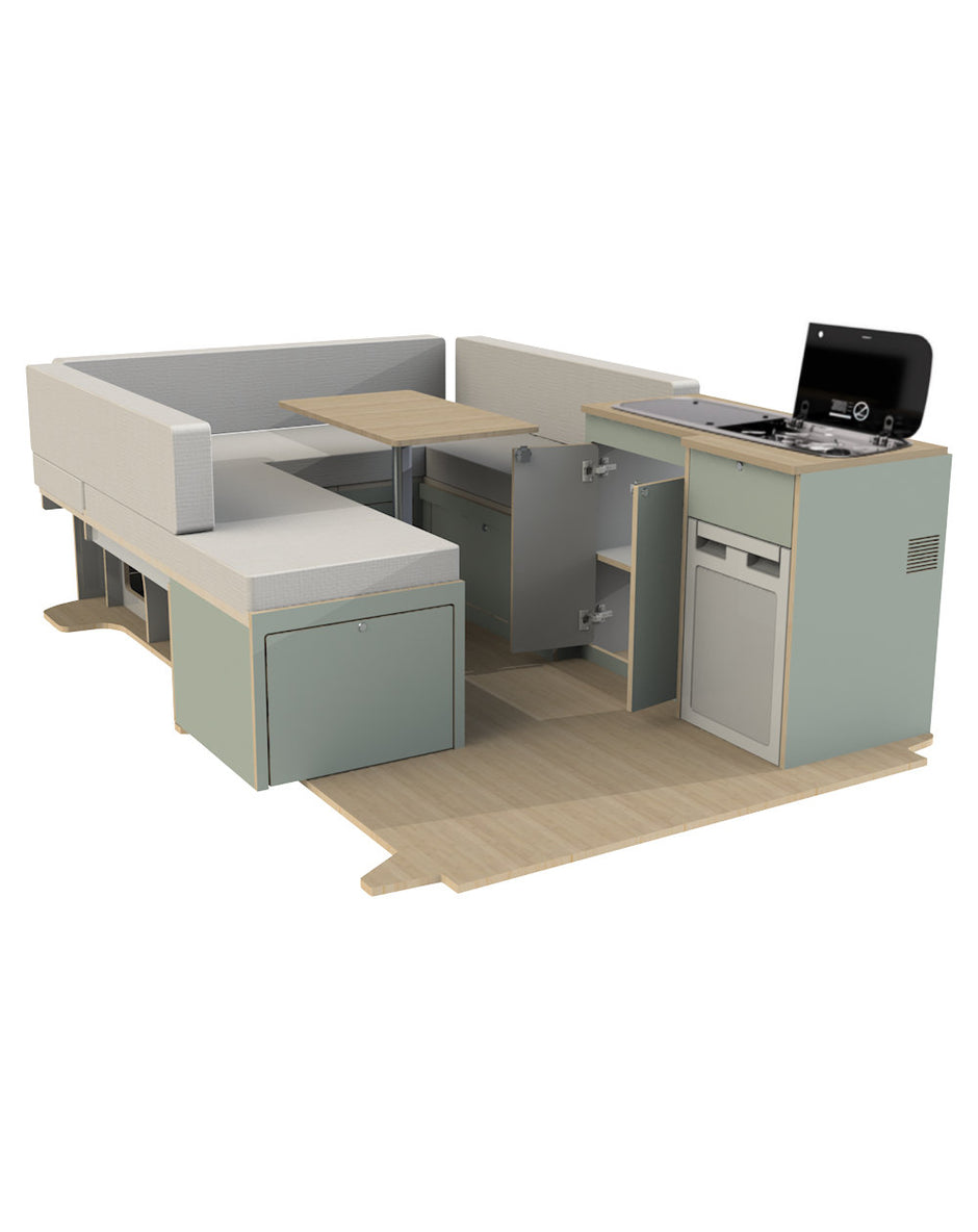 Keukenblok met rondzit – Vanly - Plug & Play Camper Kits